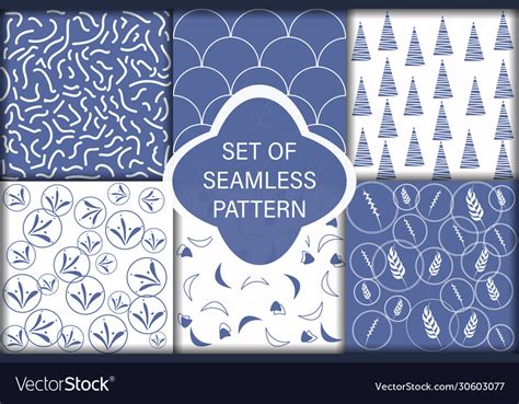 Set Ornamental Seamless Patterns Endless Vector Image
