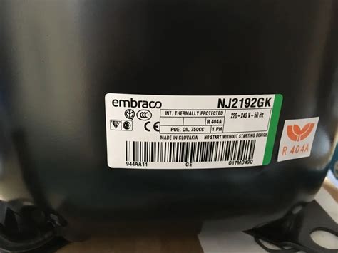 Nj2192gk R404a 1 Hp Embraco Compressor Buy 1 Hp Embraco Compressor