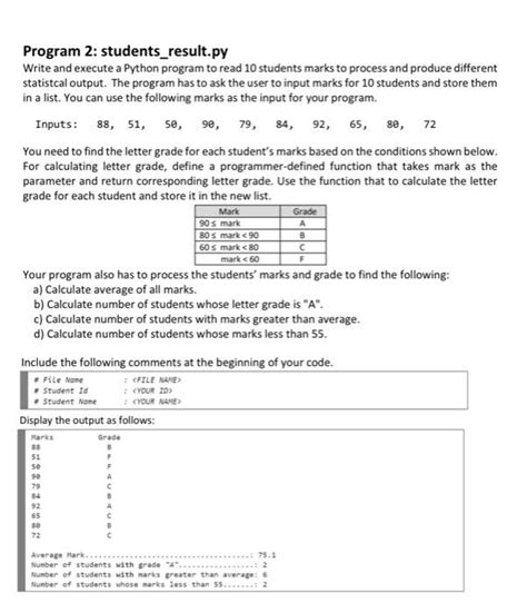 Solved Program 2 Studentsresultpy Write And Execute A