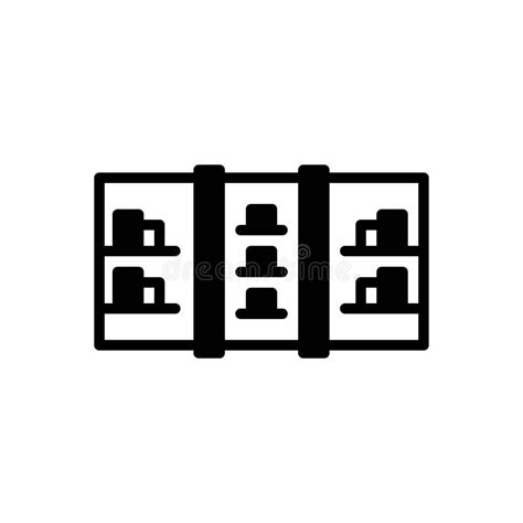 Black Solid Icon For Partition Divided And Workplace Stock Vector