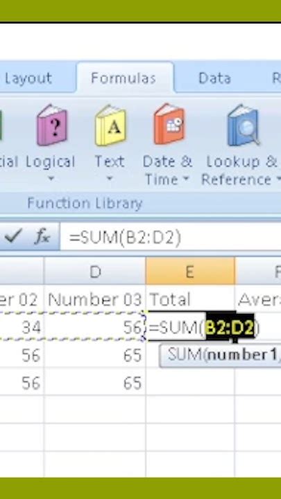 auto sum in ms excel shorts exceltricks excelformula exceltips