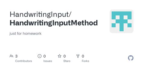 Github Handwritinginputhandwritinginputmethod Just For Homework