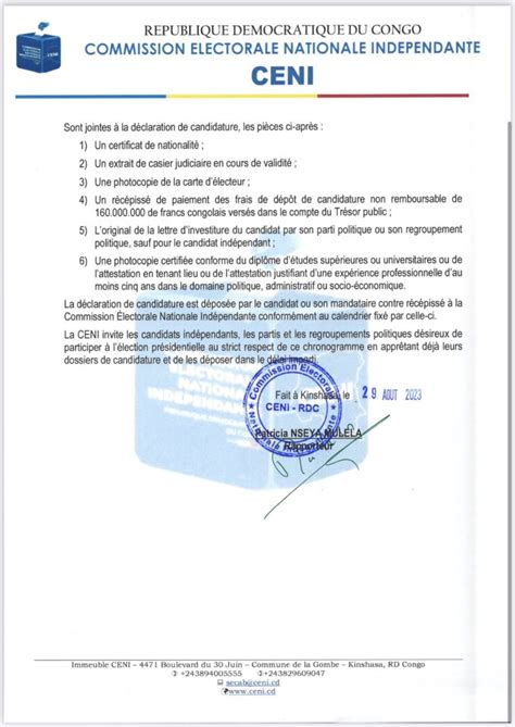 Présidentielle en RDC Voici les conditions pour être candidat