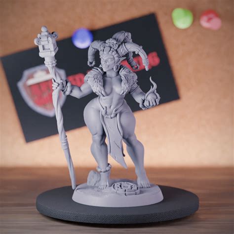 Orc Female Pinup Miniature Druid Mini Dungeons And Dragons Etsy