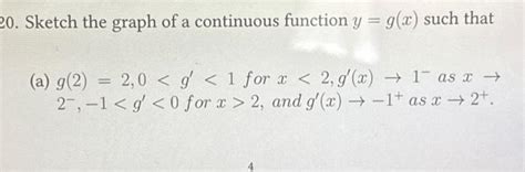 Solved Sketch The Graph Of A Continuous Function Y Chegg