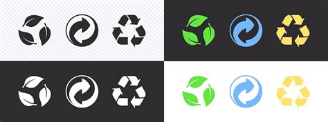 Jeu Dicônes Du Logo De Recyclage Icônes De Matériaux Recyclés Emballage