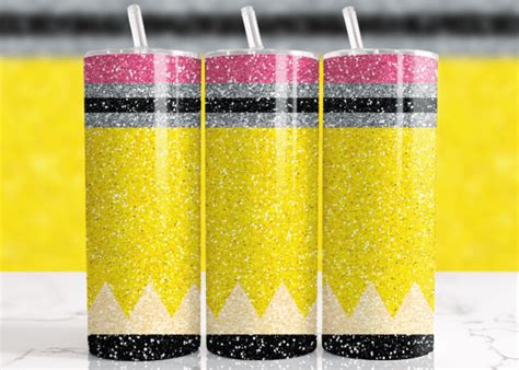 Glitter Pencil Teacher Tumbler Wrap Graphic By Pouredpixels · Creative