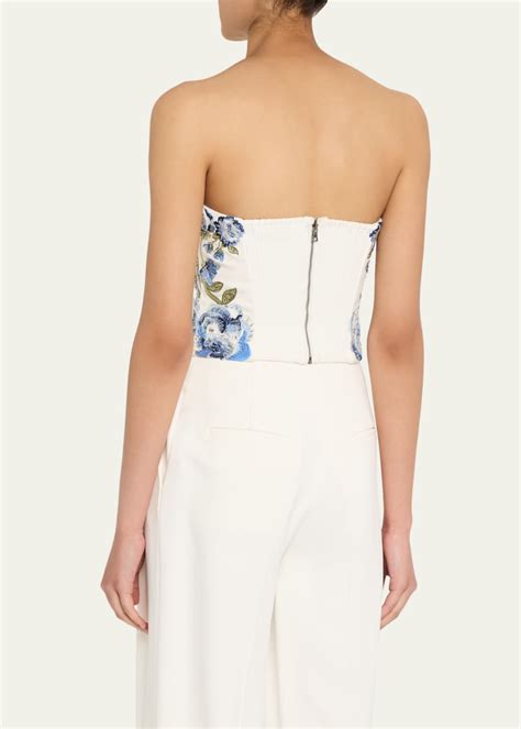 Alice Olivia Cece Floral Embellished Cropped Top Bergdorf Goodman