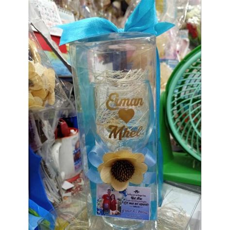 160 Ml Wine Glass Souvenirs Baptismal Wedding Birthday Shopee Philippines