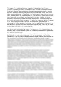 English Language Analysis Of The Text Aspects Of Imagery By