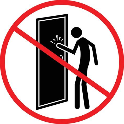 No Knocking On Door Sign Prohibition Door Knock Icon 25410814 Vector