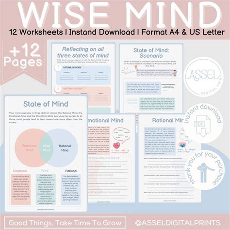 Wise Mind Dbt Worksheets Mindfulness Skills Dbt Worksheets Dbt