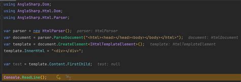I Cant Set Template Content Using Innerhtml · Issue 1072 · Anglesharp