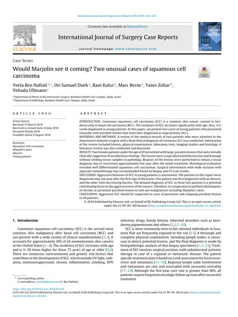 Pdf Would Marjolin See It Coming Two Unusual Cases Of Squamous Cell