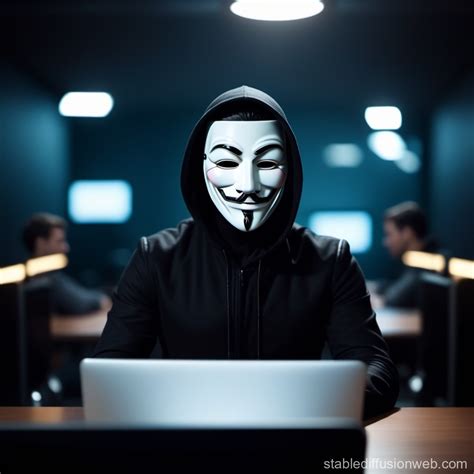 Anonymous Hacker With Gun In Hand Stable Diffusion Online