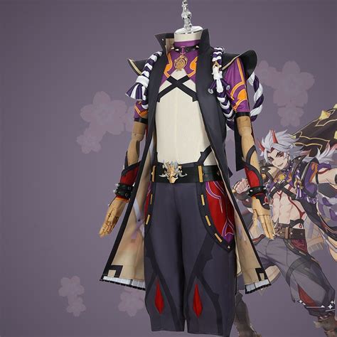 Genshin Impact Arataki Itto Cosplay Costume With Wig For Men
