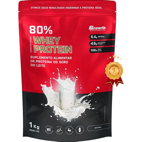 100 Whey Protein Concentrado 80 Proteína Pura Pacote 1000g