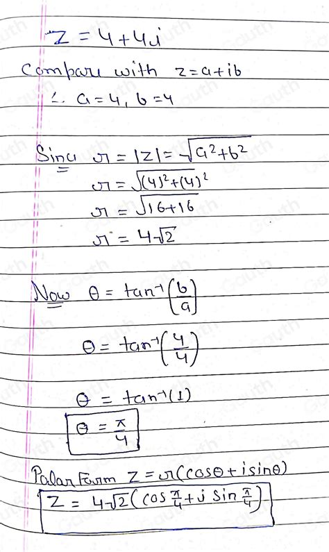Solved Convert The Complex Number 04i Into Polar Form Express The