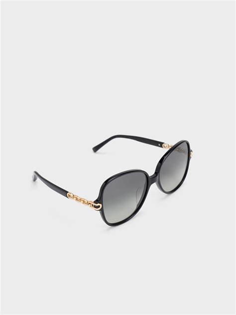 Black Chain Link Oversized Butterfly Sunglasses Charles And Keith My
