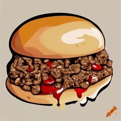 Cartoon Sloppy Joe Sandwich With Dripping Sauce On Craiyon Clip Art