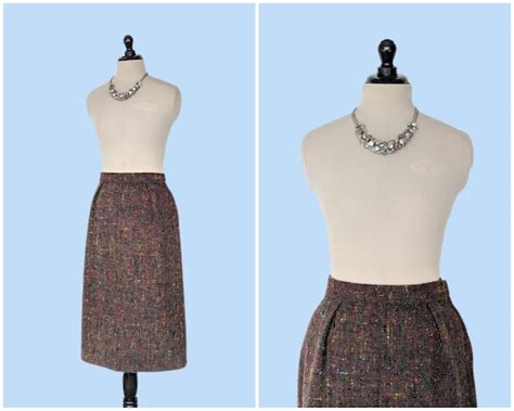 Vintage 1960s Wool Pencil Skirt Gem
