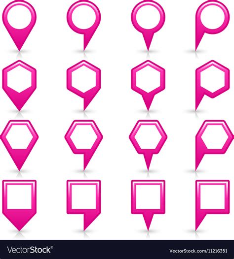 Flat Pink Color Map Pin Sign Location Icon Vector Image