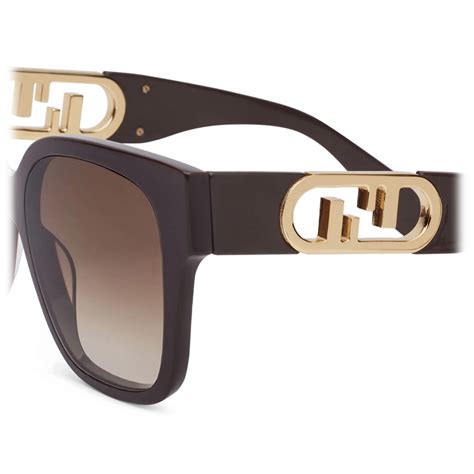 Fendi Fendi Olock Square Sunglasses Brown Sunglasses Fendi