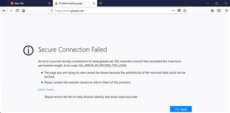 Firefox 61 Fix Secure Connection Failed Ghacks Tech News