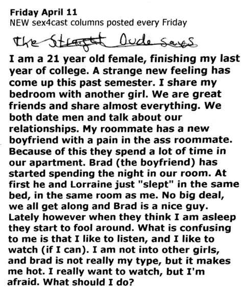 sex tycoon “sex4cast” agony aunt column friday 11 april 2003