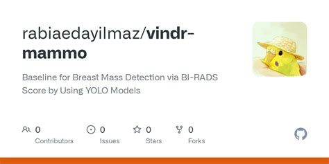 Github Rabiaedayilmaz Vindr Mammo Baseline For Breast Mass Detection Via Bi Rads Score By