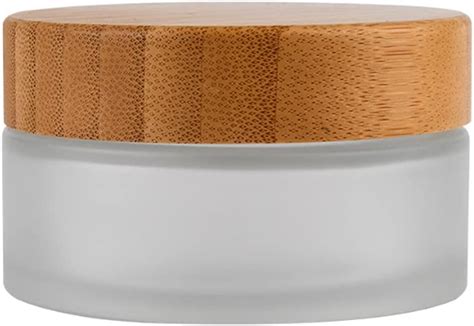 Pcs G ML Empty Translucent Frosted Glass Round Cream Jar Cosmetic Storage Container