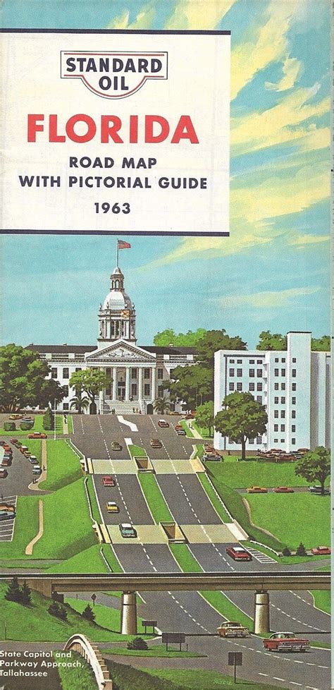 1963 STANDARD OIL KENTUCKY Road Map FLORIDA Capitol Tallahassee Tampa