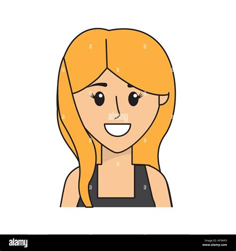 People Happy Face Woman Icon Vector Illustraction Design Stock Vector