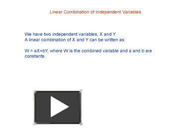 PPT Linear Combination Of Independent Variables PowerPoint Presentation Free To View Id