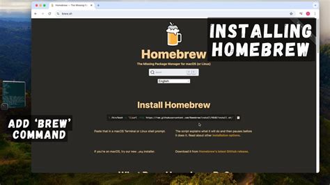 Installing Homebrew On A MacBook Pro And Adding The Brew Command To Terminal YouTube
