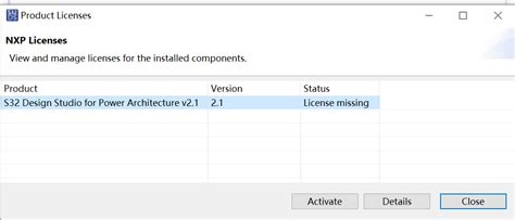 solved s32ds pa v2 1 license missing nxp community
