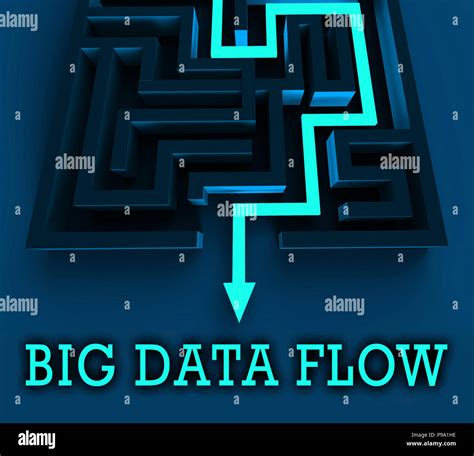 Bigdata Flow Stream Of Big Data 3d Illustration Shows A Fluid