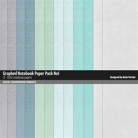 Graphed Notebook Paper Pack 01 Digital Art