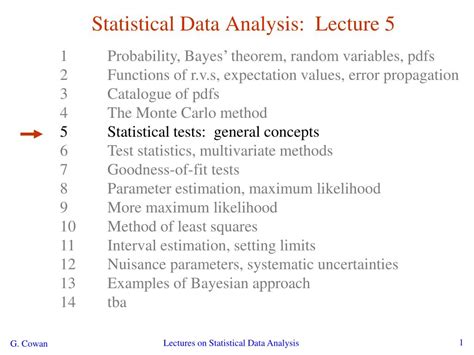 Ppt Statistical Data Analysis Lecture 5 Powerpoint Presentation