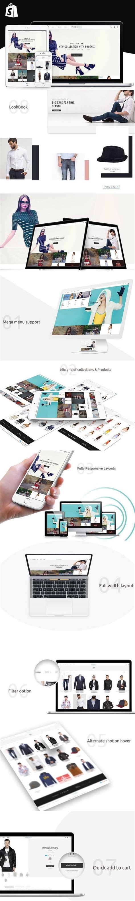 Phoenix Shopify Theme Fashion Shopify Theme Website Template