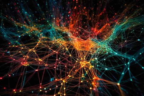 Premium Ai Image Abstract Technology Network With Dynamic Lines And Camera Following The Data Flow