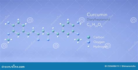 Curcumin Curcuma Molecular Structures 3d Model Structural Chemical