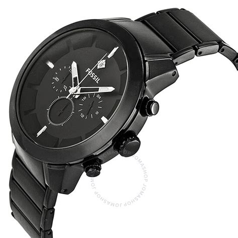 Fossil Dress Chronograph Black Ion Plated Stainless Steel Mens Watch
