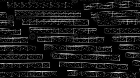 Abstract White Triangle Shapes On Black Background Animation Rotating 3d Elongated