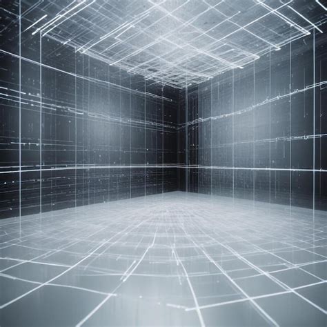 a 3d grid room design creating a captivating spatial illusion with