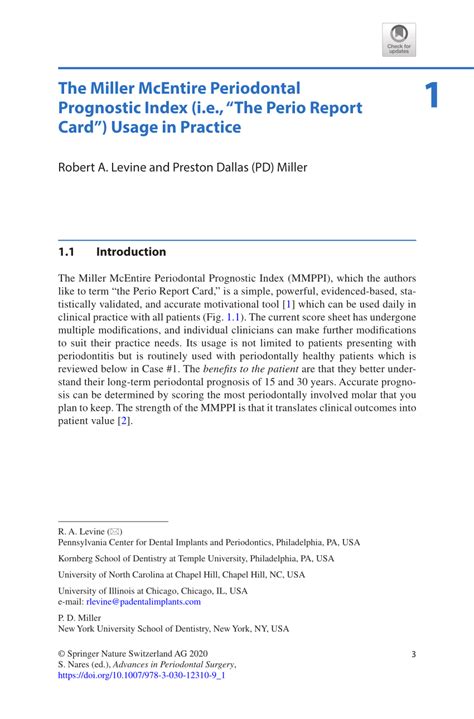 Pdf The Miller Mcentire Periodontal Prognostic Index I E “the