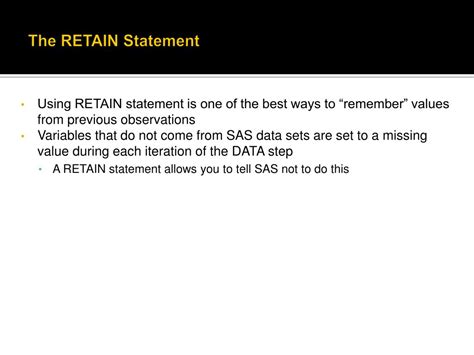 Ppt Structuring Sas Data Sets And Working With Multiple Observations
