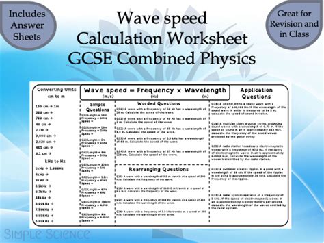 Wave Speed Calculation Worksheet With Answers Gcse Physics Paper 2