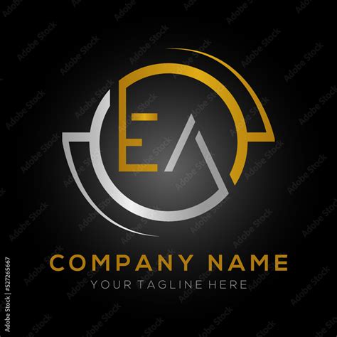 Letter Ea Logo Design Vector Template Initial Gold And Silver Letter