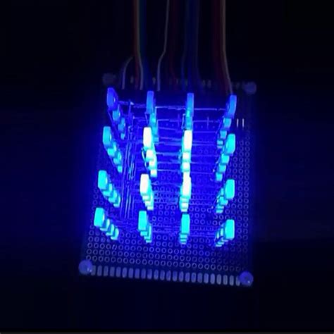 4x4x4 Blue Led Light Cube Kit 3d Led Diy Kit Electronic Suite For Arduino Smart Electronics Led